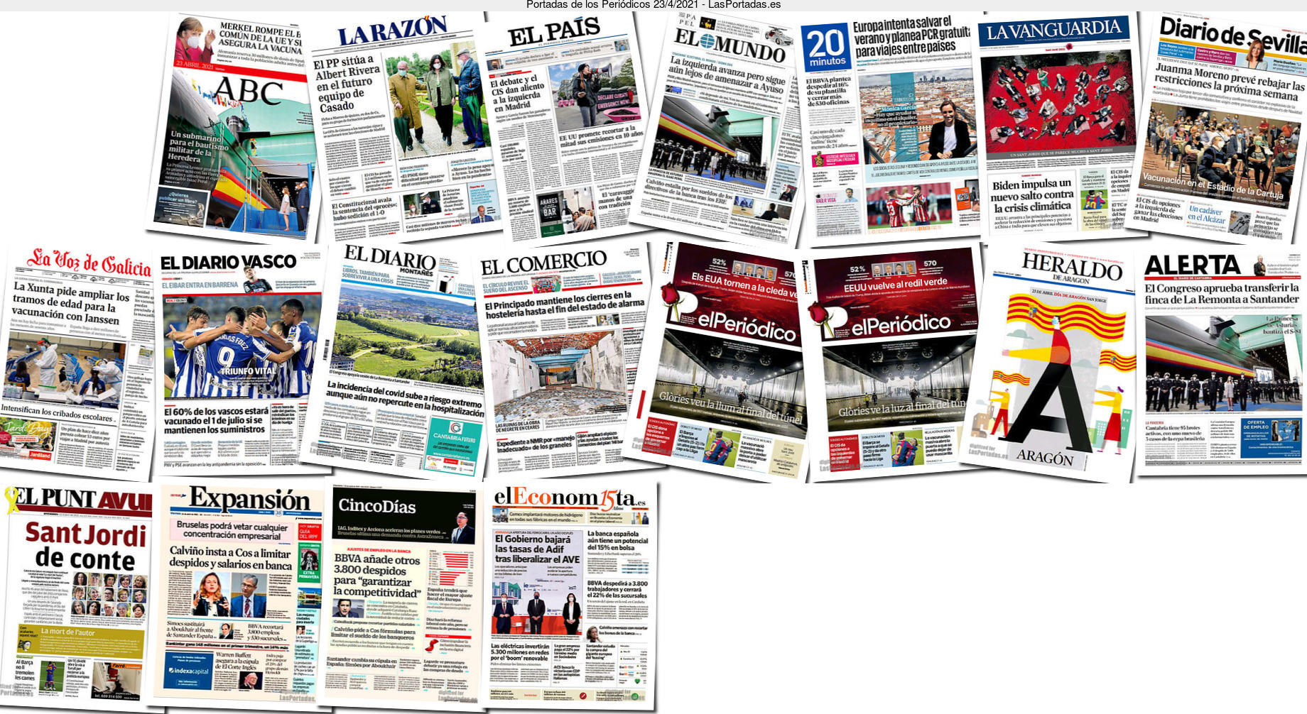 Portadas de los Periódicos - 23/4/2021 - periódicos de España