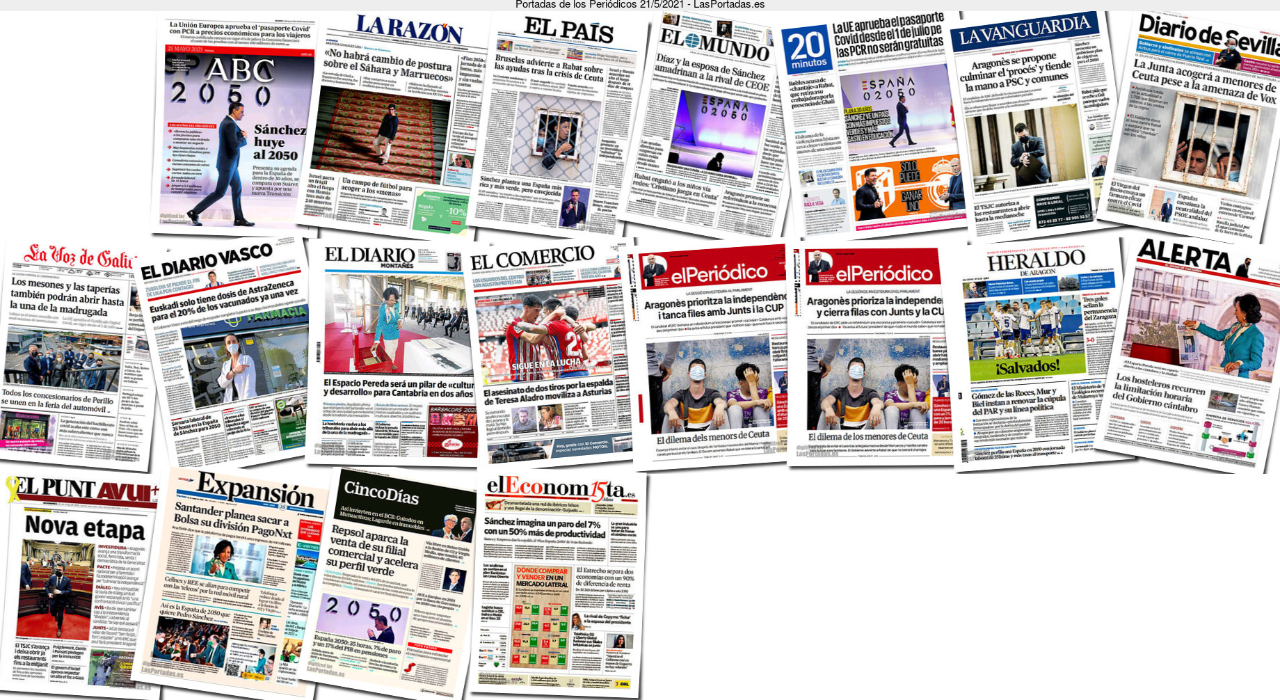 Portadas de los Periódicos - 21/5/2021 - periódicos de España