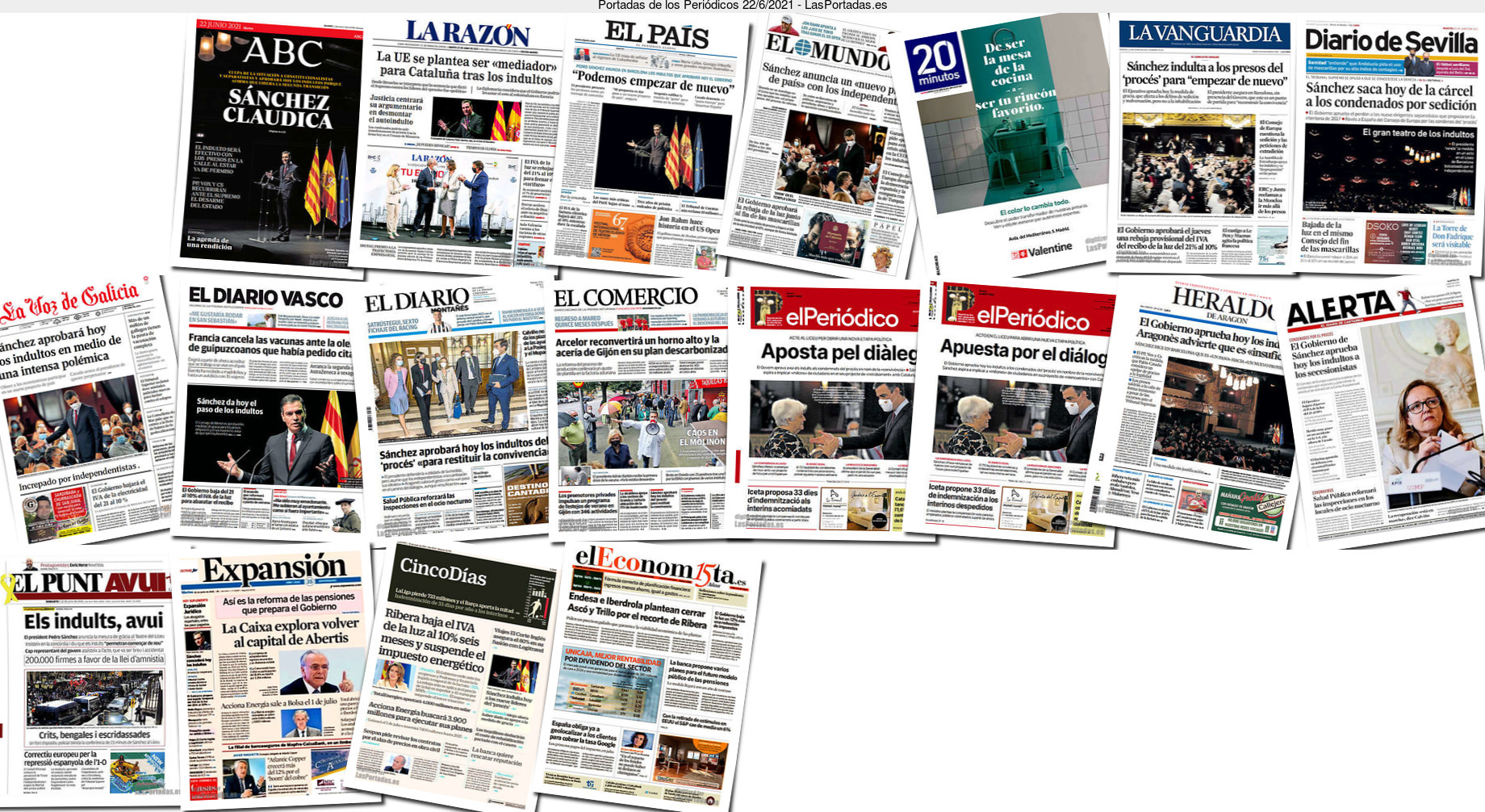 Portadas de los Periódicos - 22/6/2021 - periódicos de España