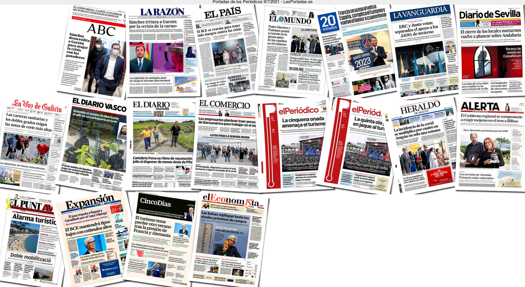 Portadas de los Periódicos - 9/7/2021 - periódicos de España