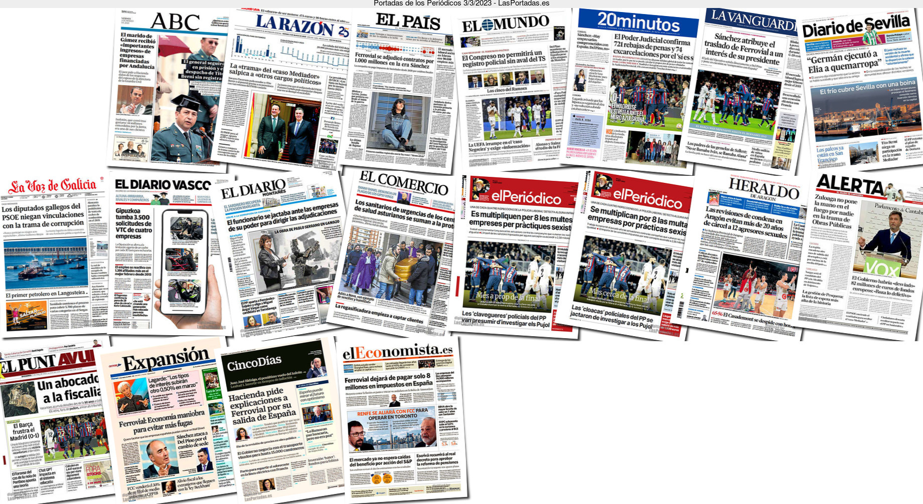 Portadas de los Periódicos - 3/3/2023 - periódicos de España