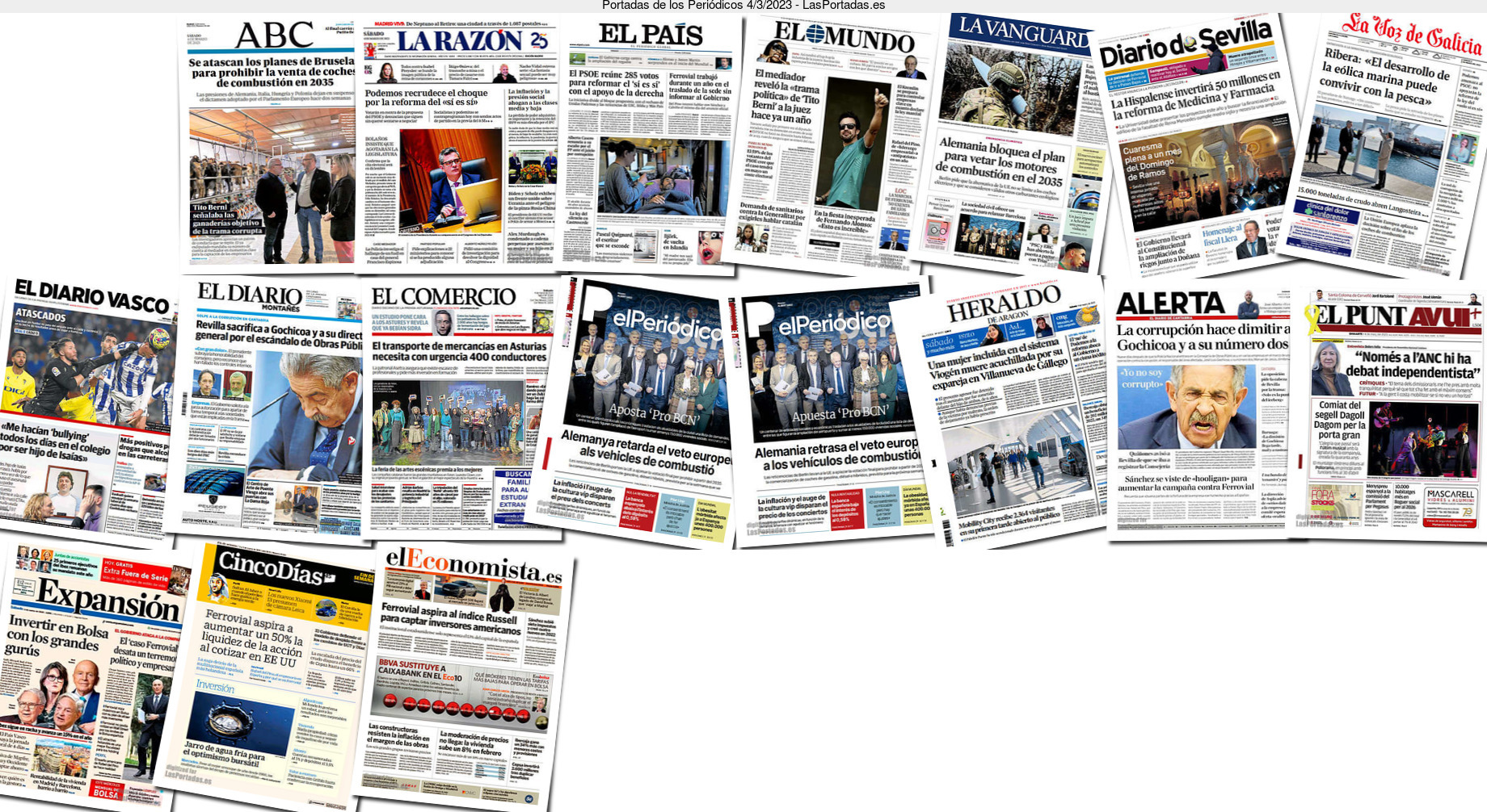 Portadas de los Periódicos - 4/3/2023 - periódicos de España
