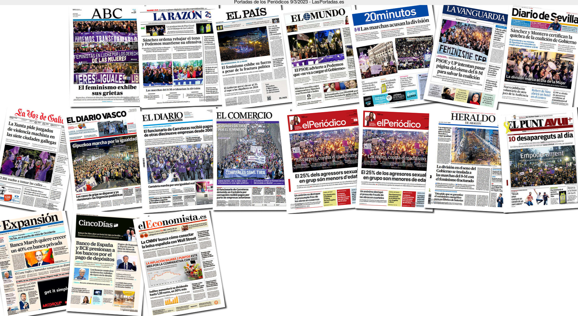 Portadas de los Periódicos - 9/3/2023 - periódicos de España