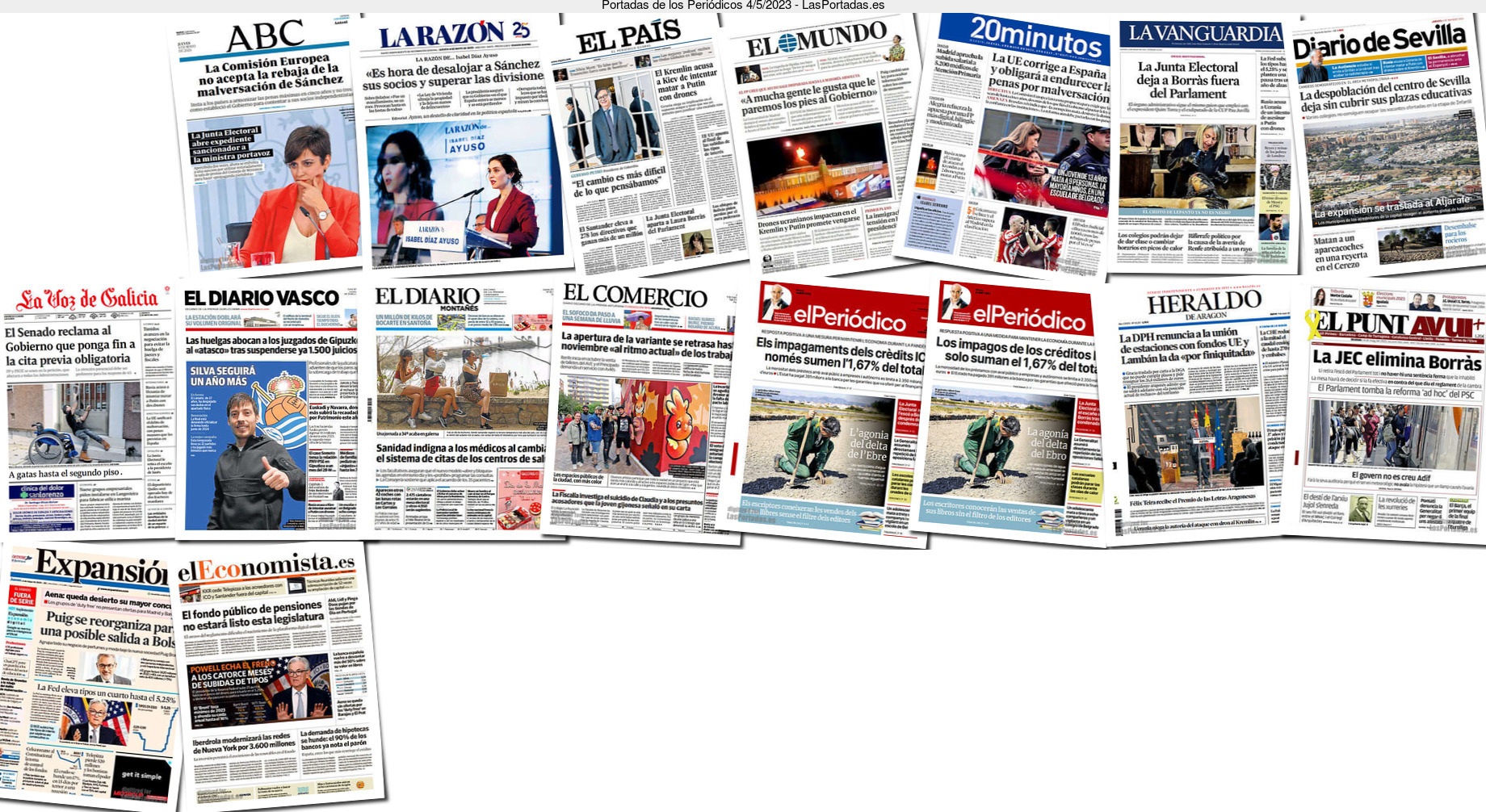 Portadas de los Periódicos - 4/5/2023 - periódicos de España