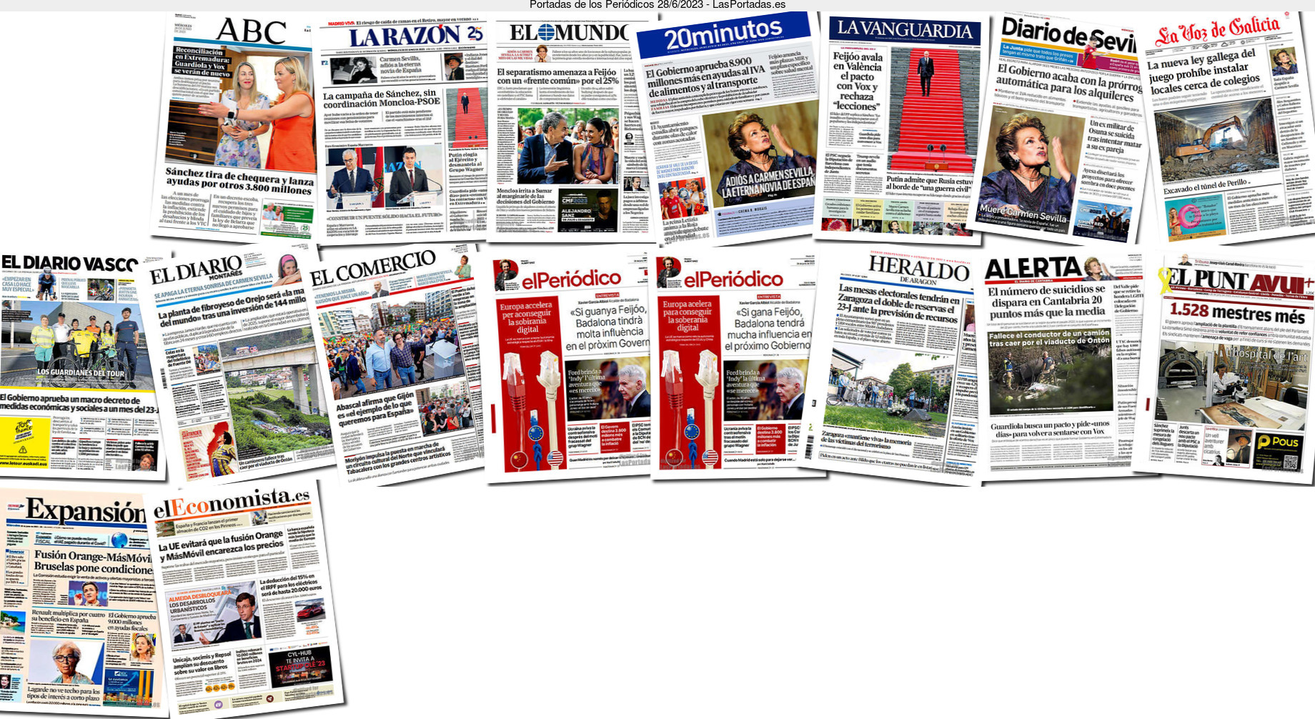 Portadas de los Periódicos - 28/6/2023 - periódicos de España