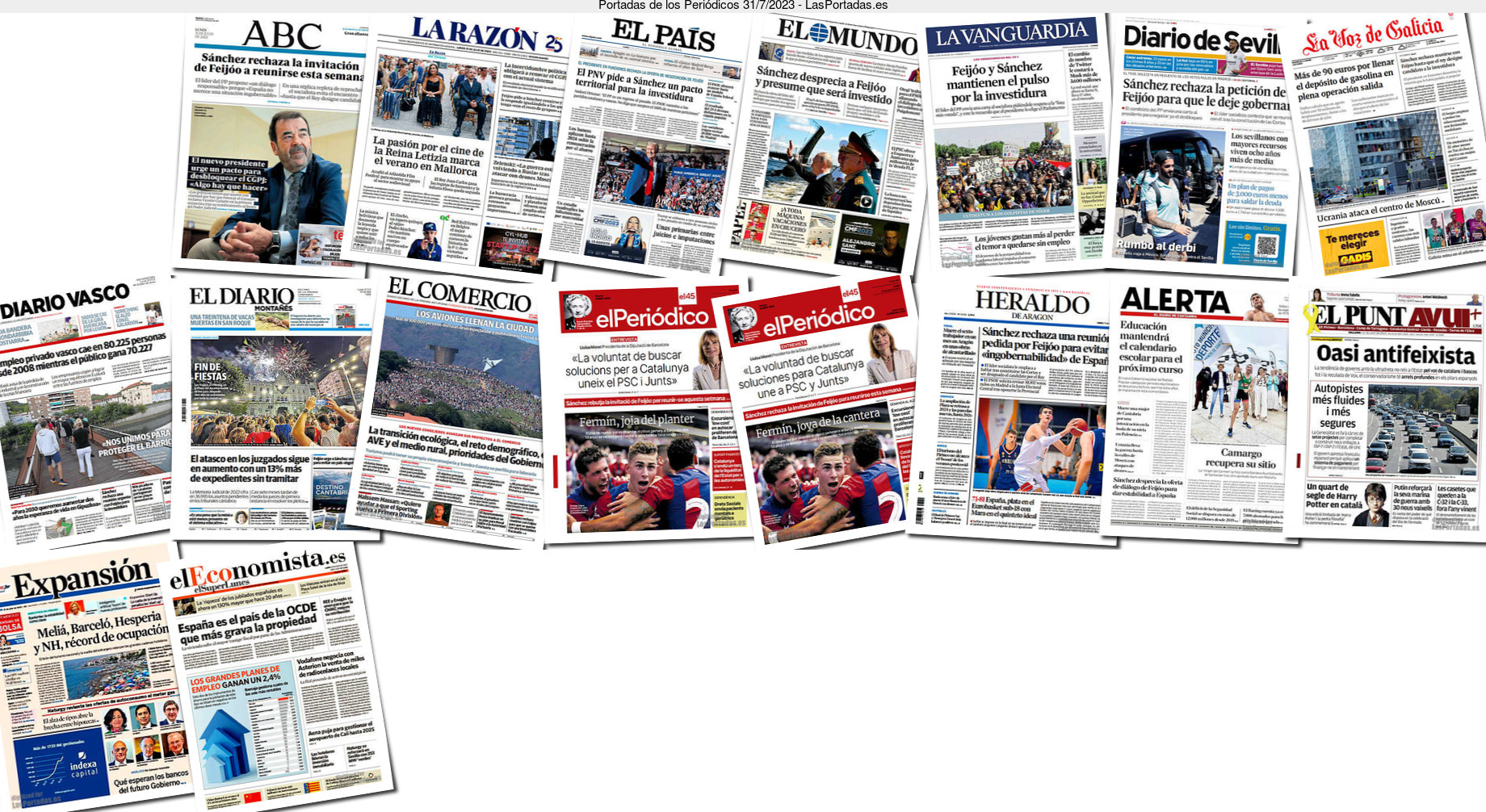 Portadas de los Periódicos - 31/7/2023 - periódicos de España