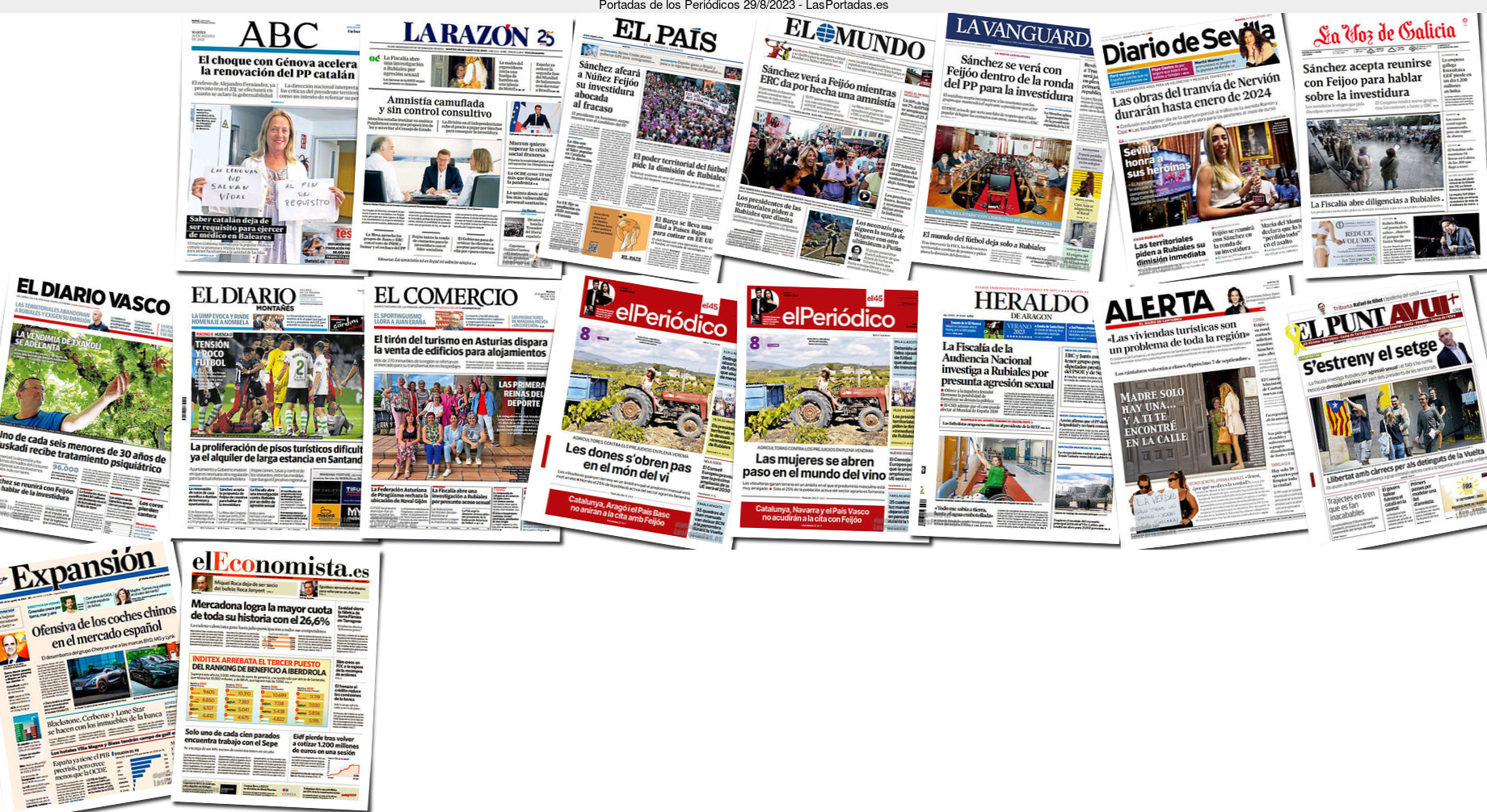 Portadas de los Periódicos - 29/8/2023 - periódicos de España
