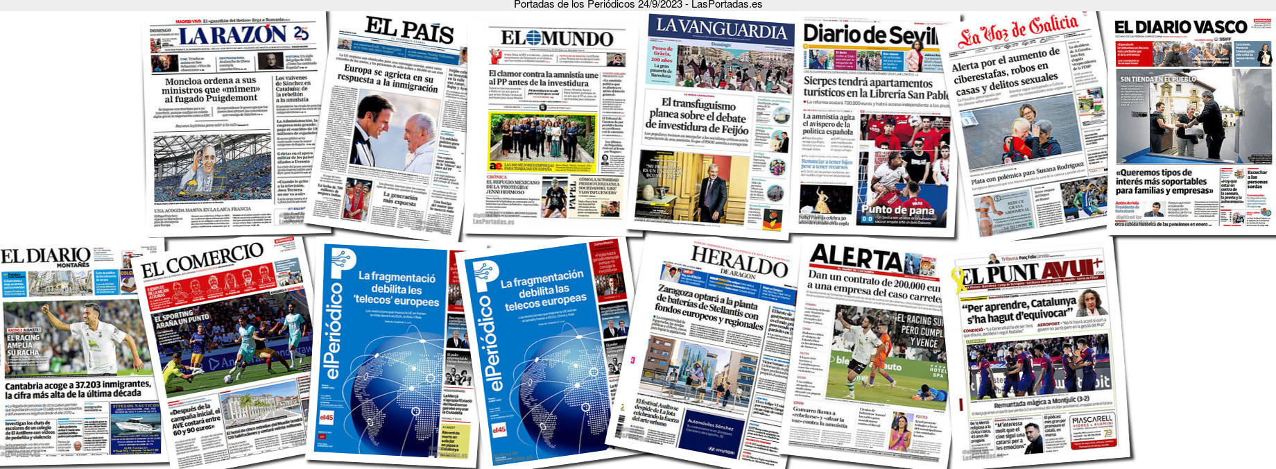 Portadas de los Periódicos - 24/9/2023 - periódicos de España