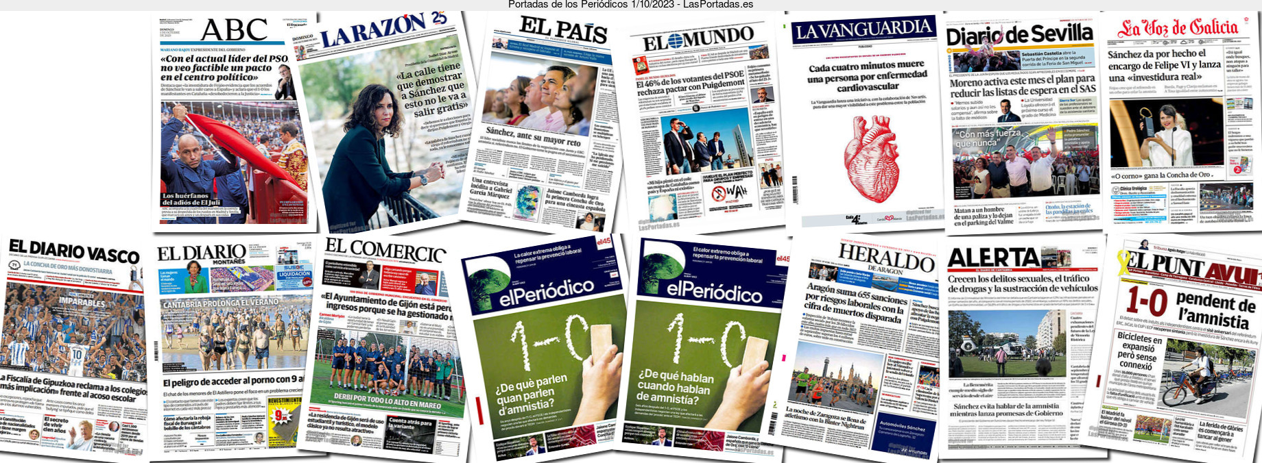 Portadas de los Periódicos - 1/10/2023 - periódicos de España