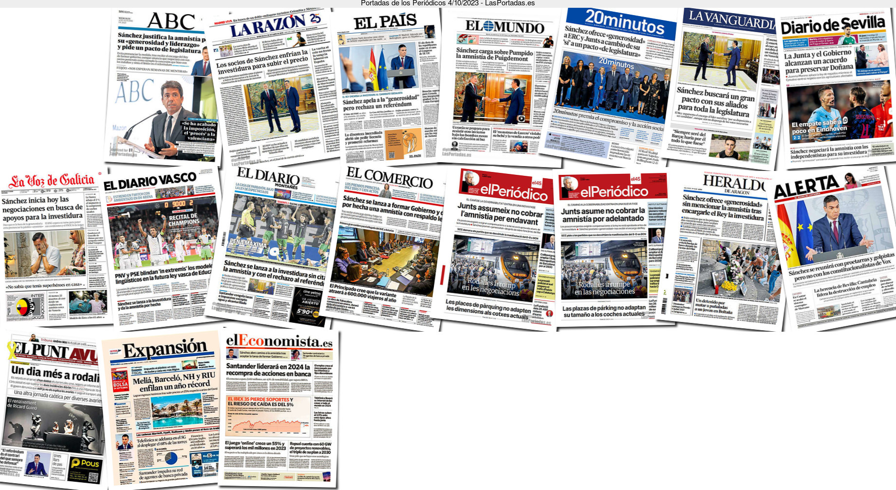 Portadas de los Periódicos - 4/10/2023 - periódicos de España