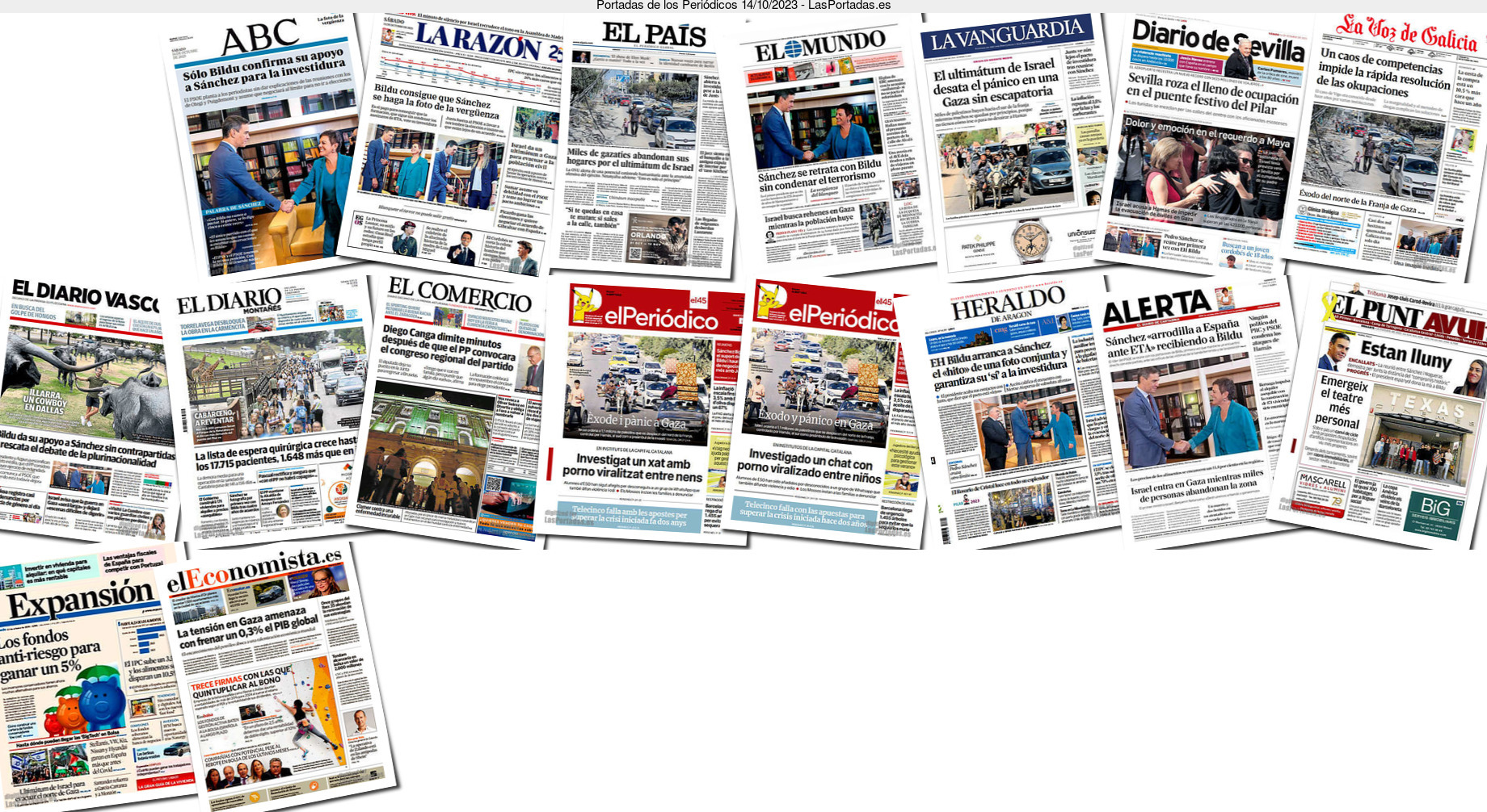 Portadas de los Periódicos - 14/10/2023 - periódicos de España