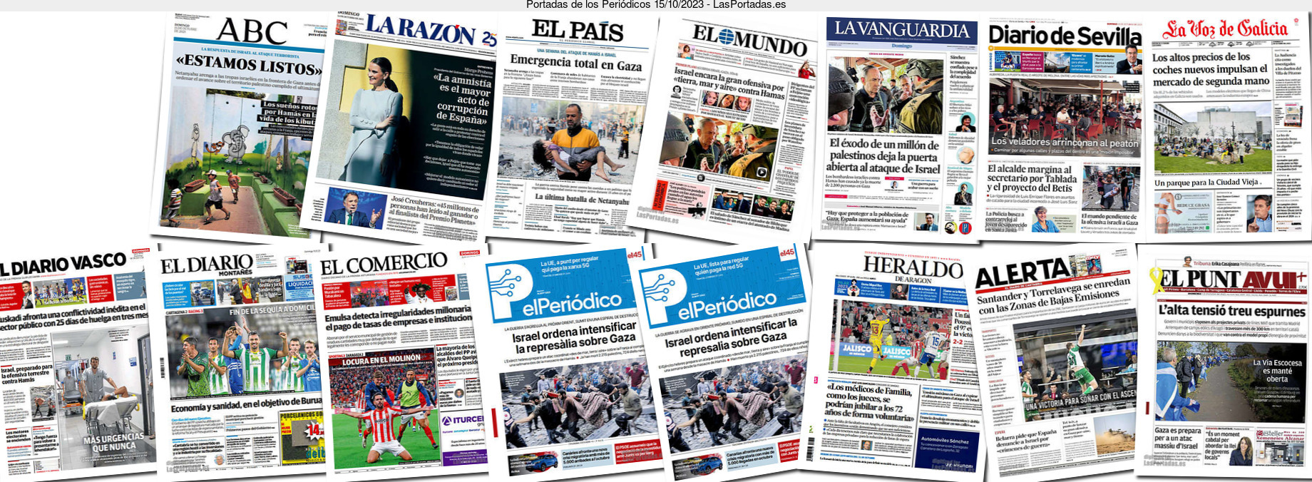 Portadas de los Periódicos - 15/10/2023 - periódicos de España