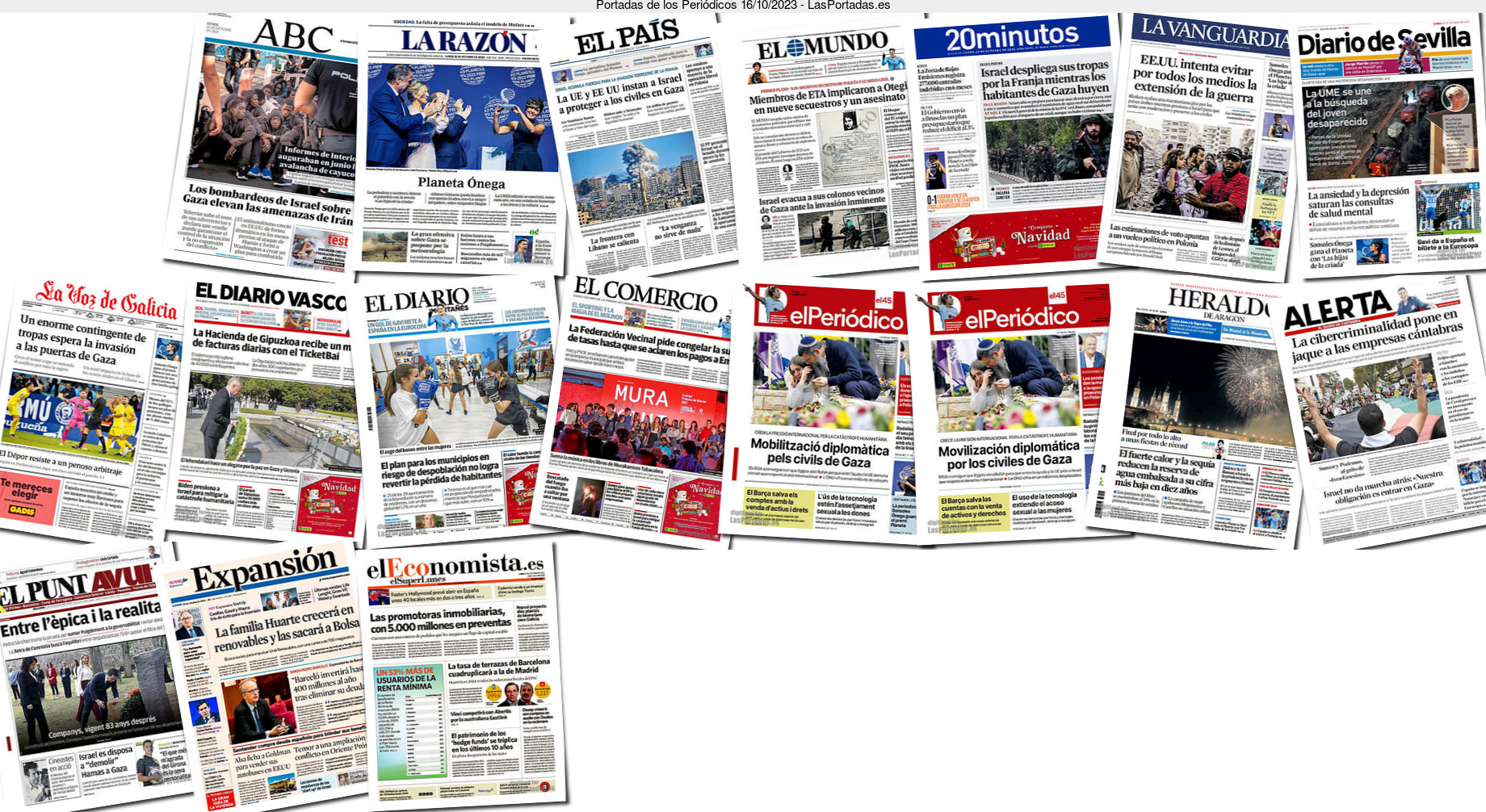 Portadas de los Periódicos - 16/10/2023 - periódicos de España