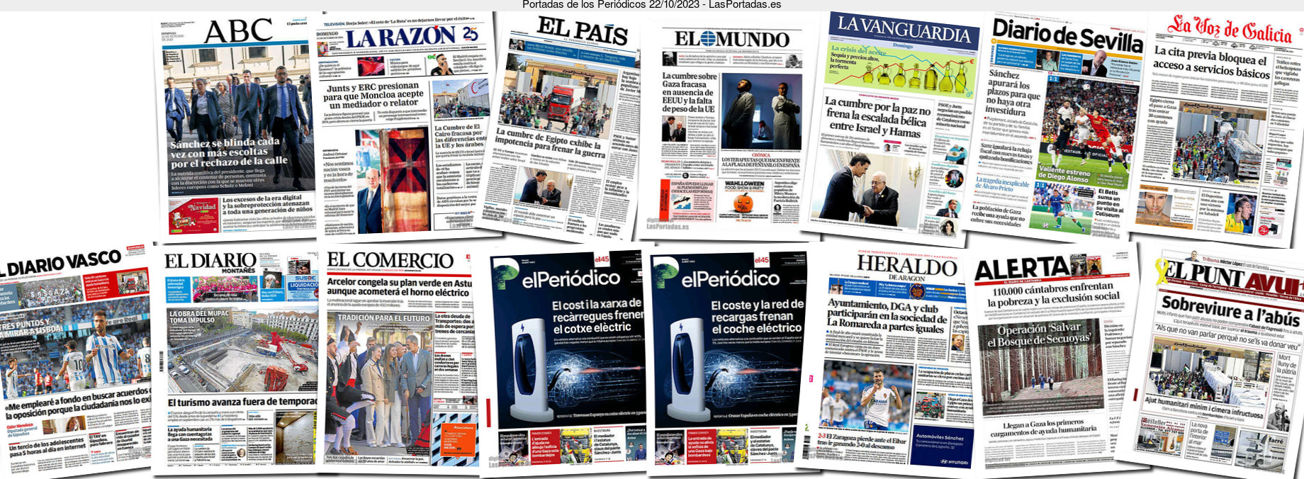 Portadas de los Periódicos - 22/10/2023 - periódicos de España