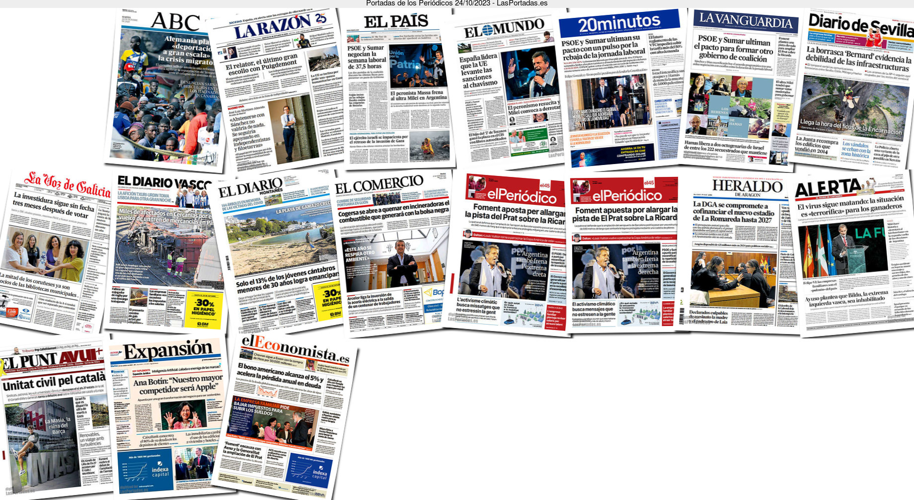 Portadas de los Periódicos - 24/10/2023 - periódicos de España