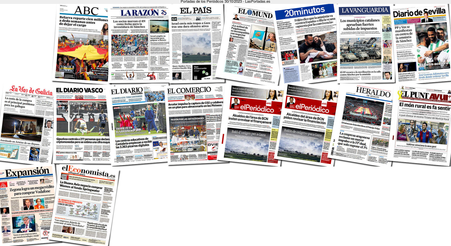 Portadas de los Periódicos - 30/10/2023 - periódicos de España