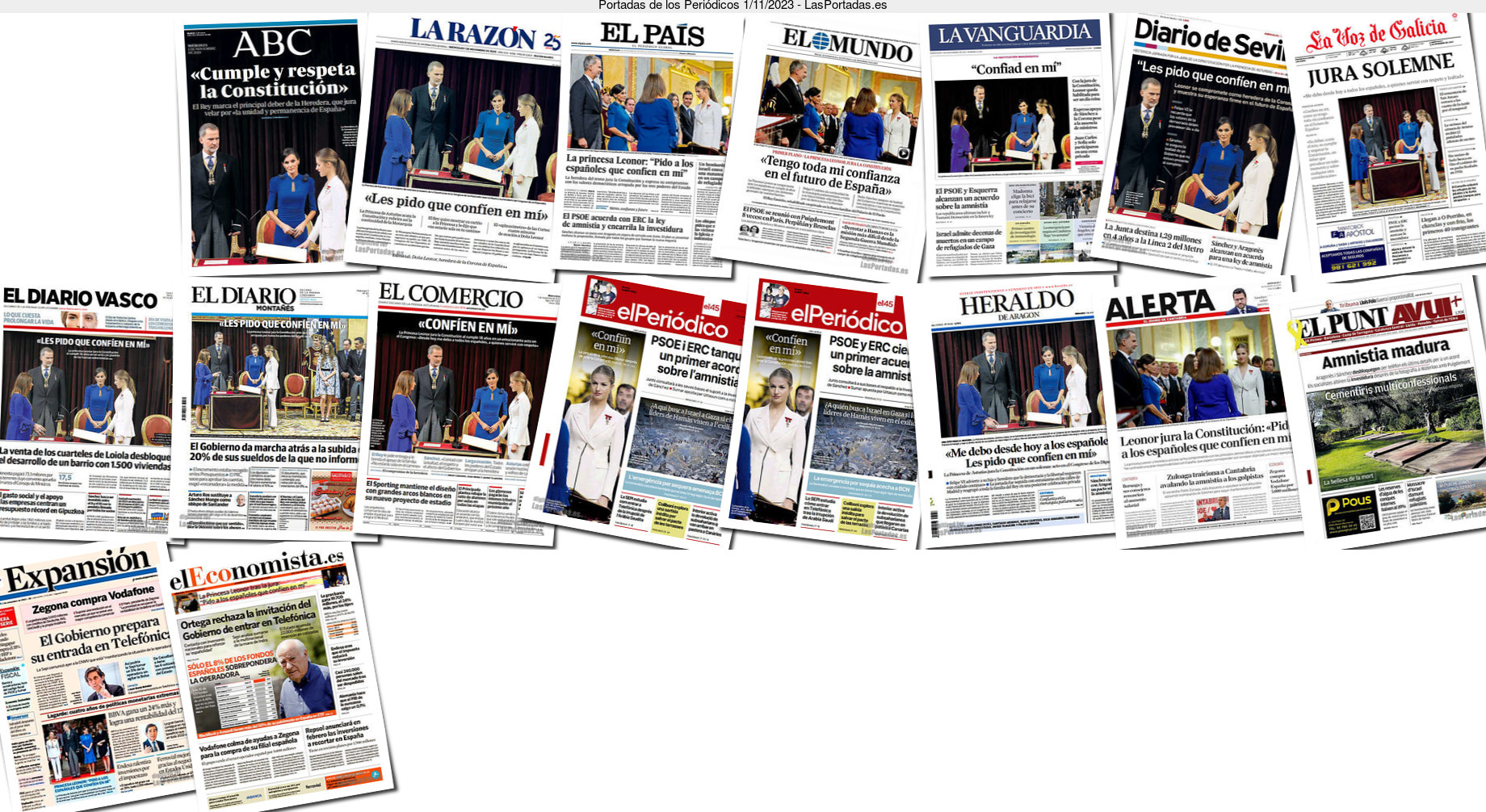 Portadas de los Periódicos - 1/11/2023 - periódicos de España