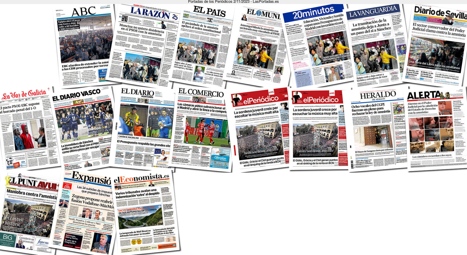 Portadas de los Periódicos - 2/11/2023 - periódicos de España