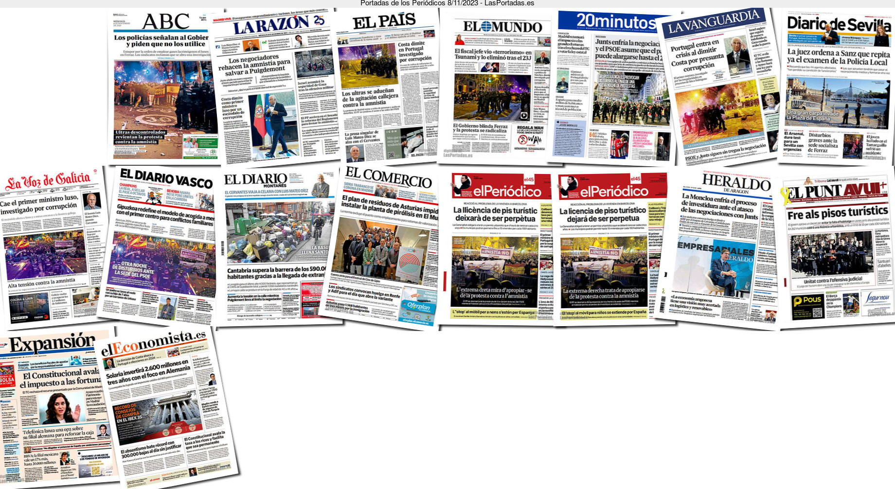 Portadas de los Periódicos - 8/11/2023 - periódicos de España
