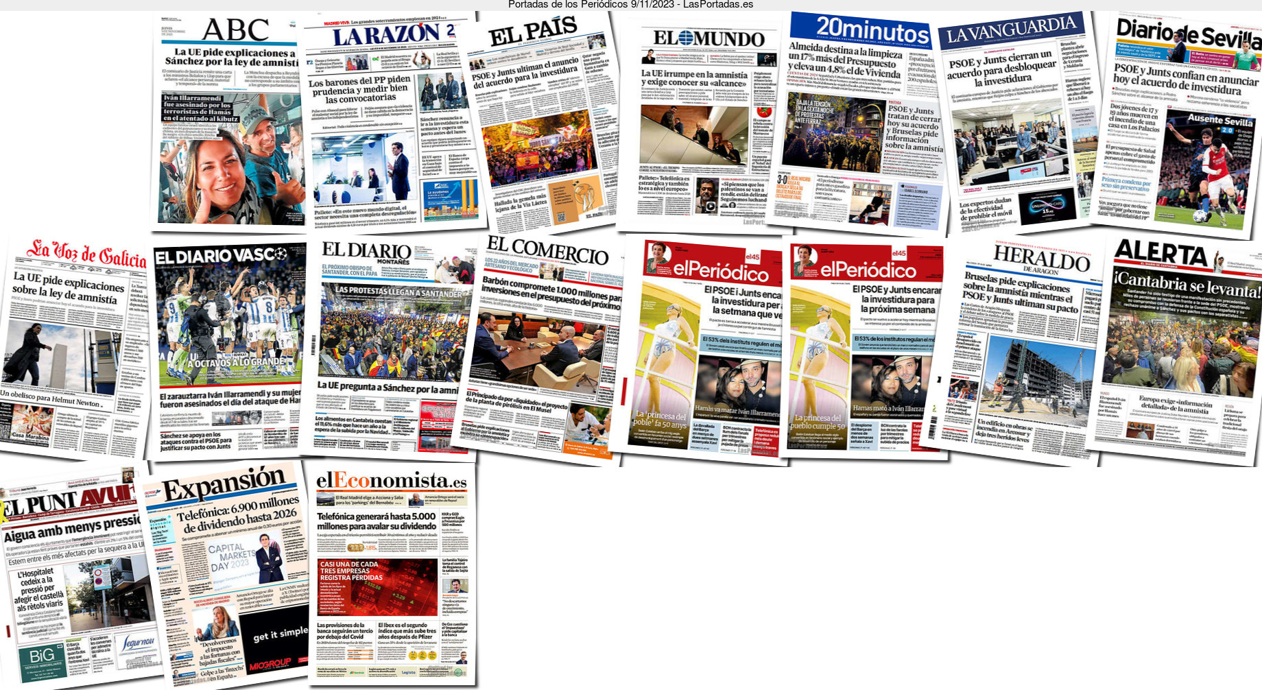 Portadas de los Periódicos - 9/11/2023 - periódicos de España