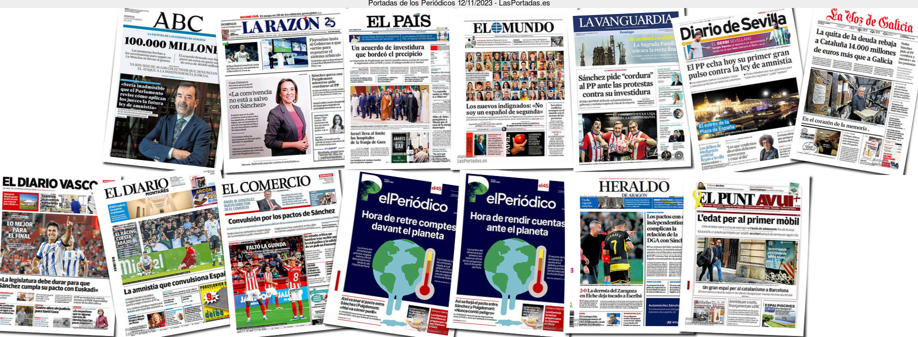 Portadas de los Periódicos - 12/11/2023 - periódicos de España