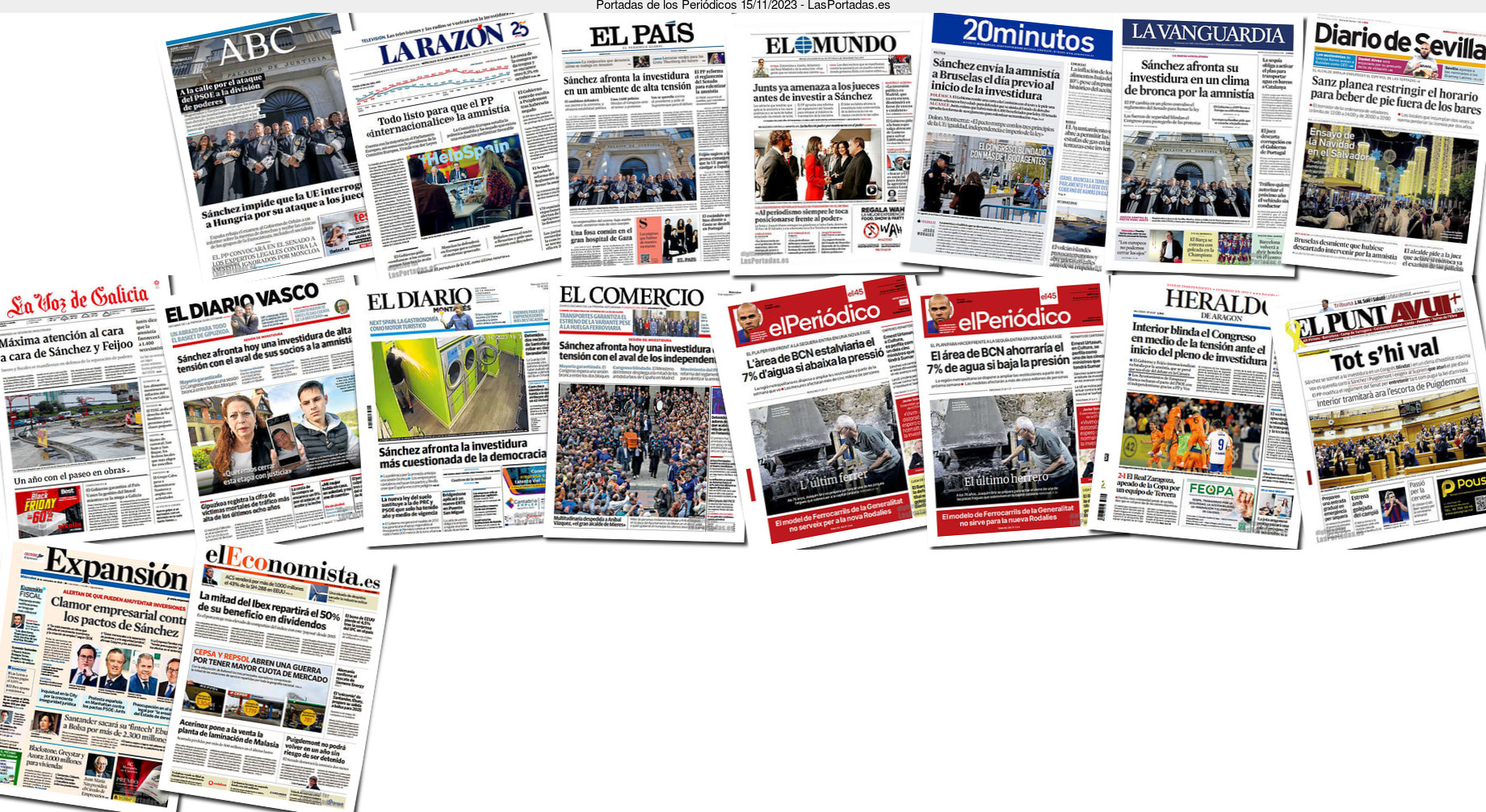 Portadas de los Periódicos - 15/11/2023 - periódicos de España