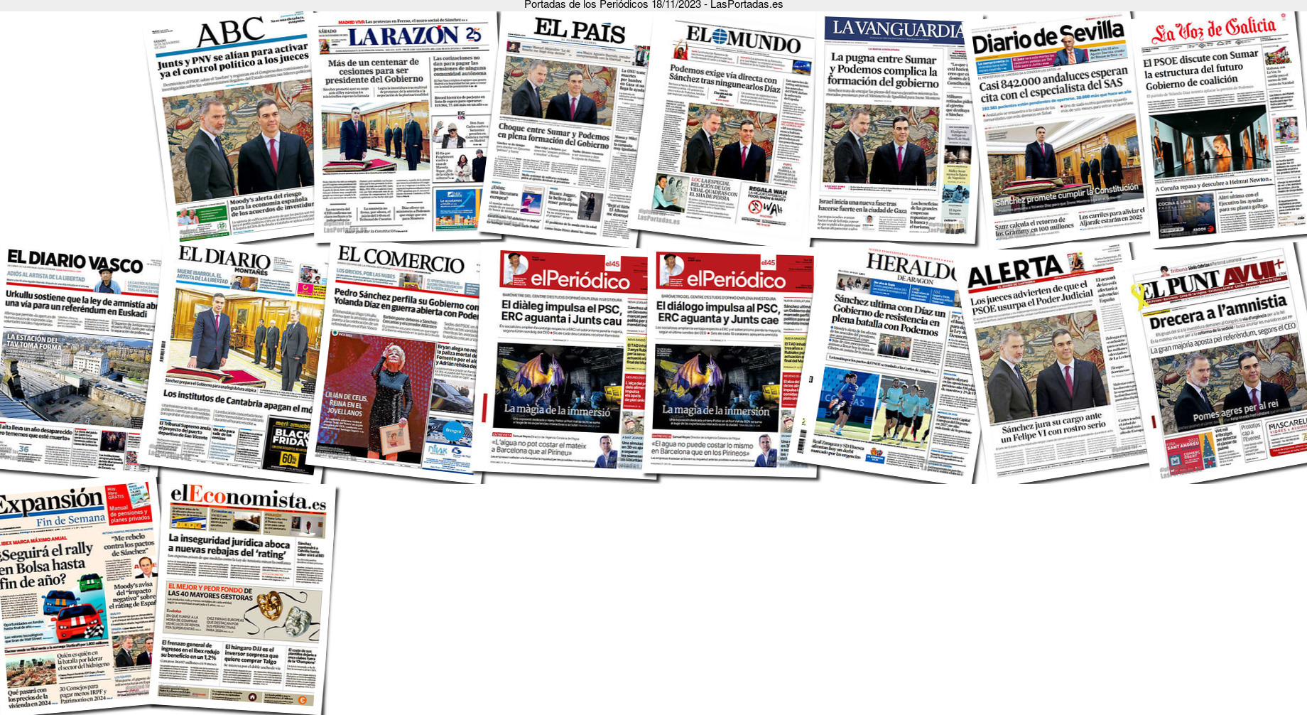 Portadas de los Periódicos - 18/11/2023 - periódicos de España