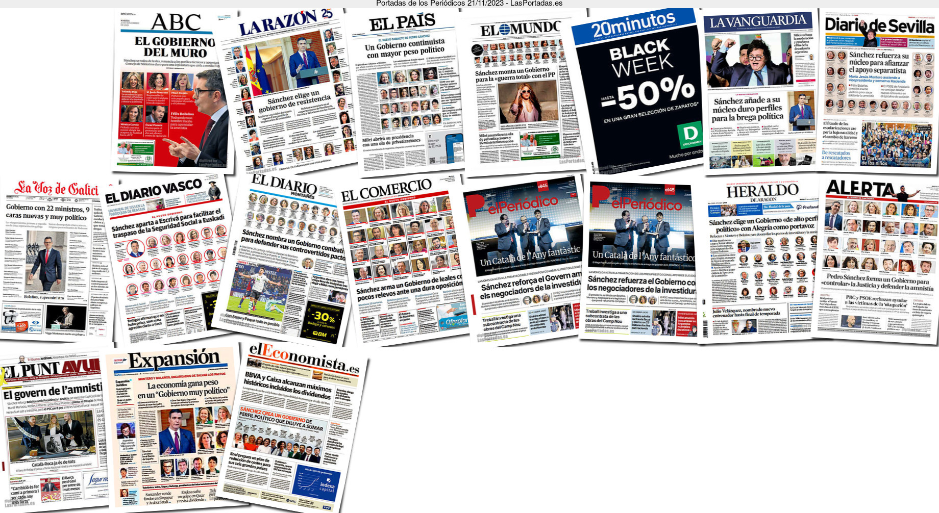 Portadas de los Periódicos - 21/11/2023 - periódicos de España