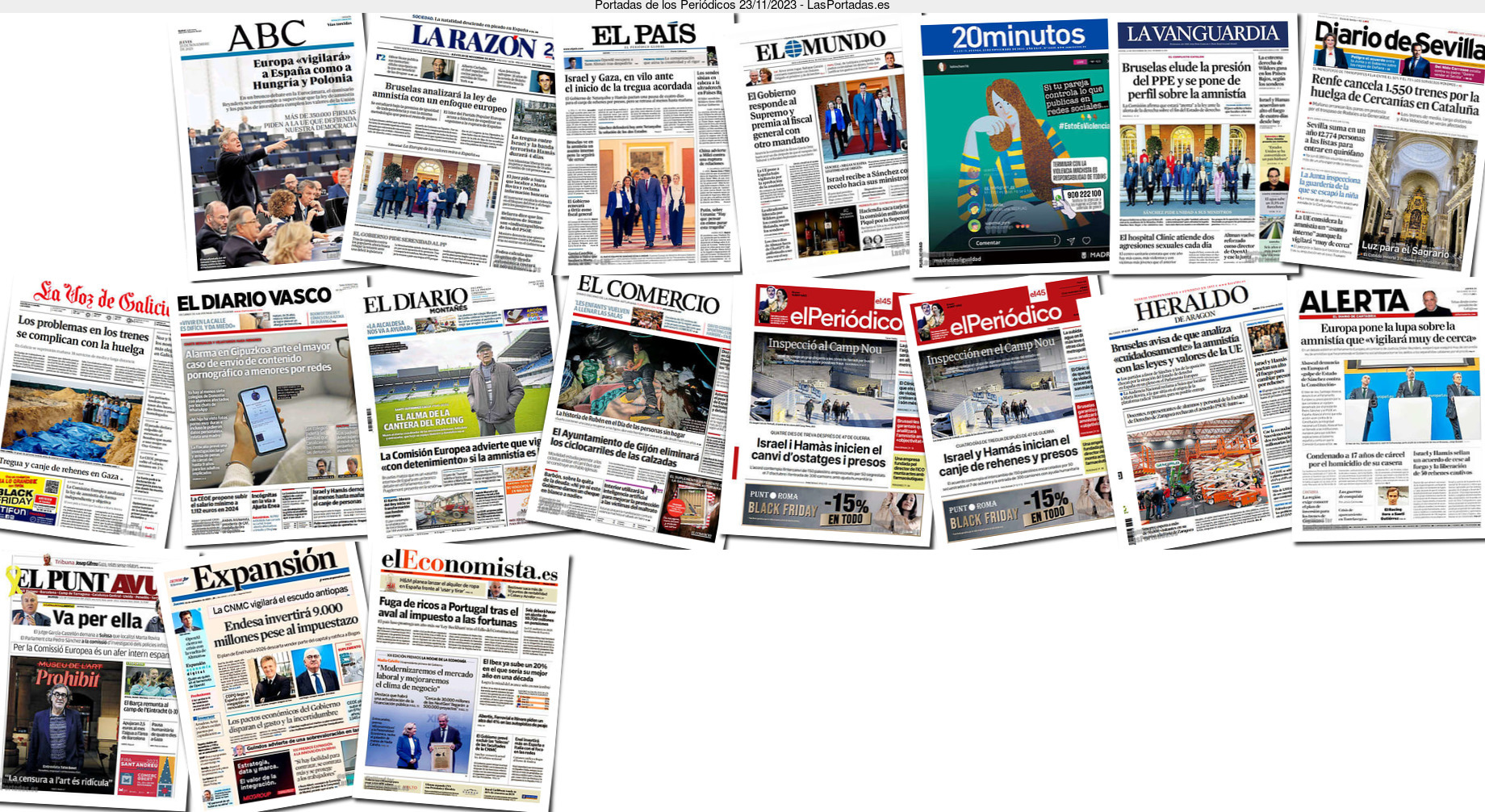 Portadas de los Periódicos - 23/11/2023 - periódicos de España