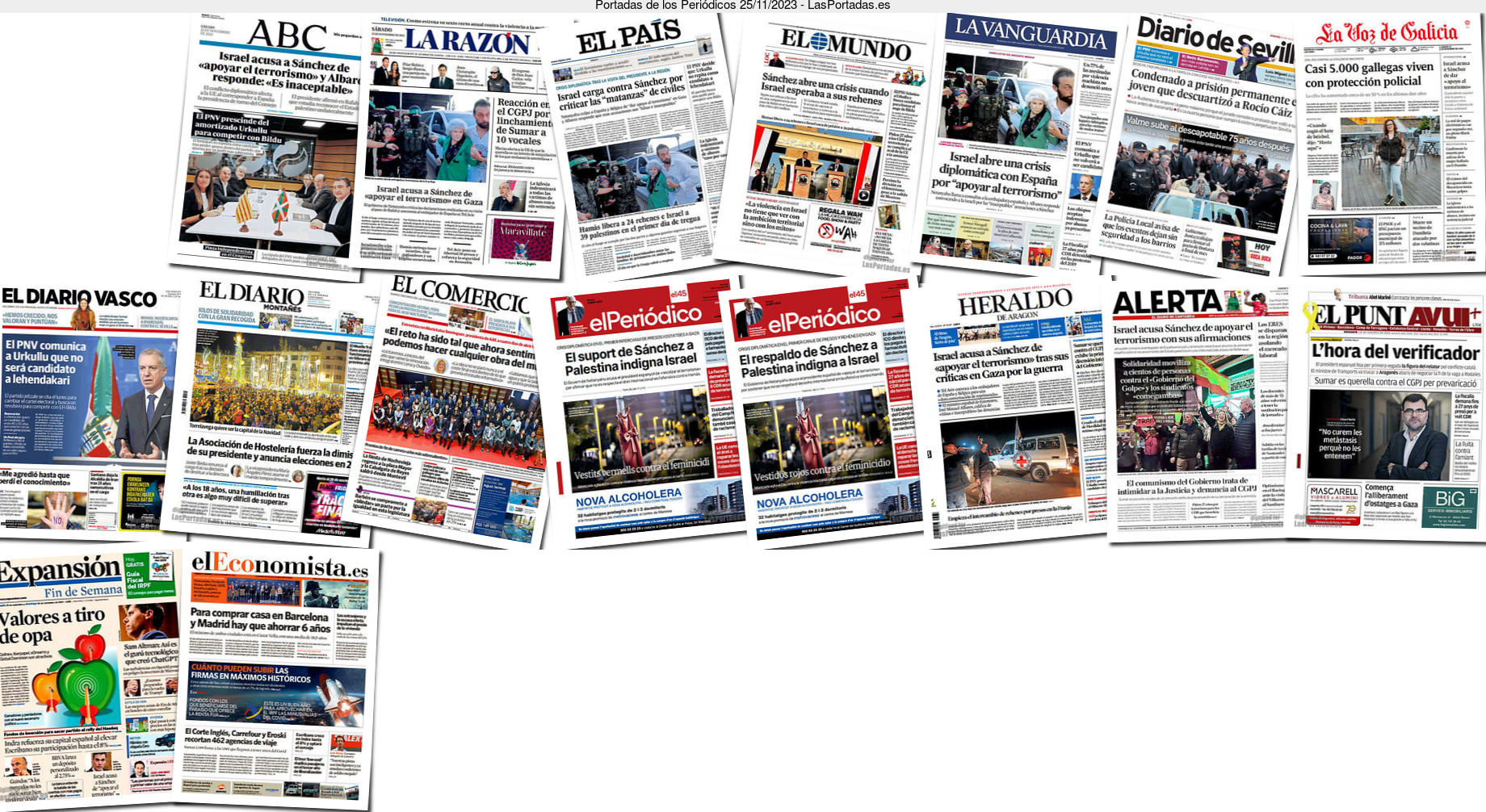 Portadas de los Periódicos - 25/11/2023 - periódicos de España