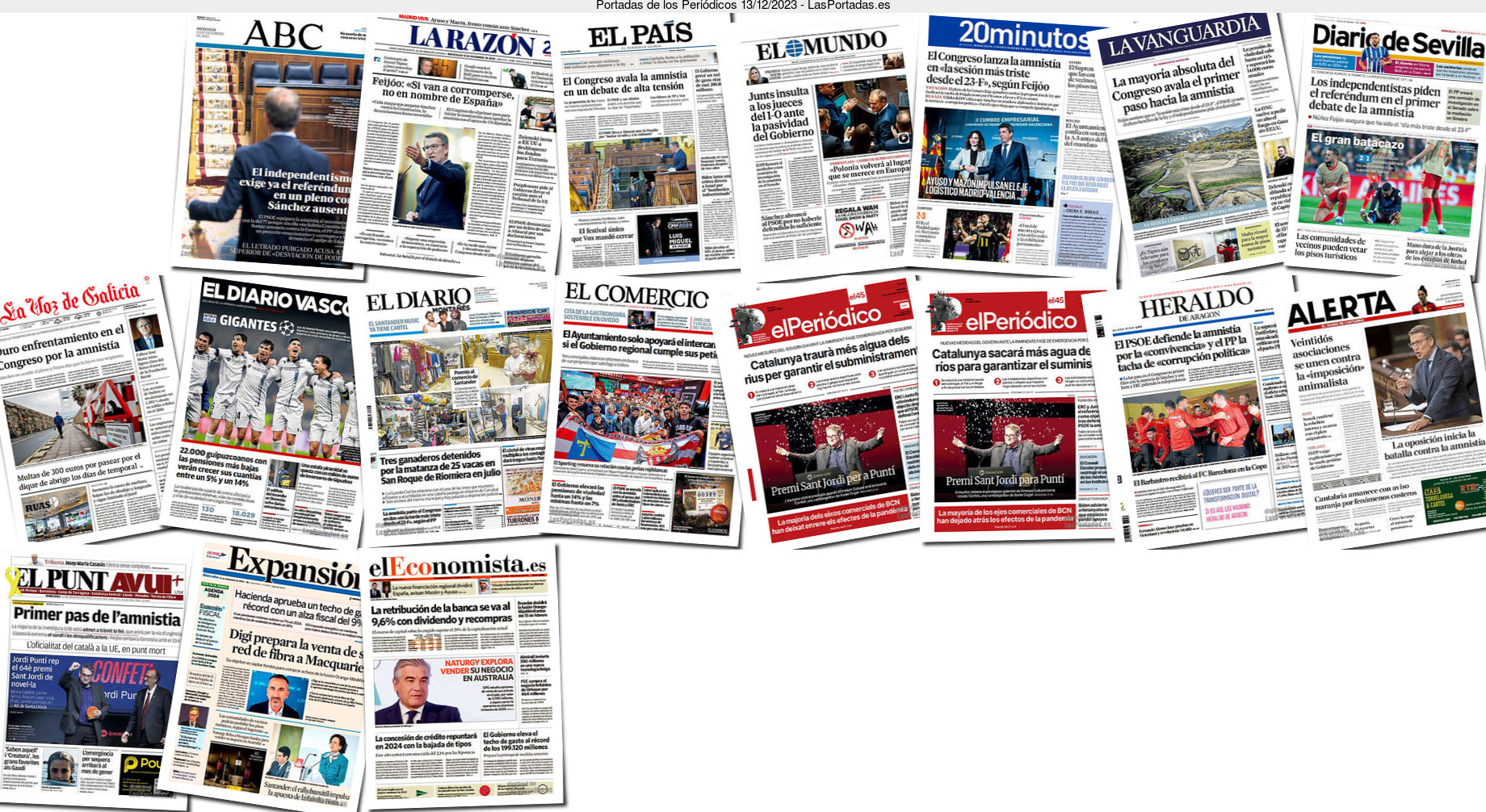 Portadas de los Periódicos - 13/12/2023 - periódicos de España