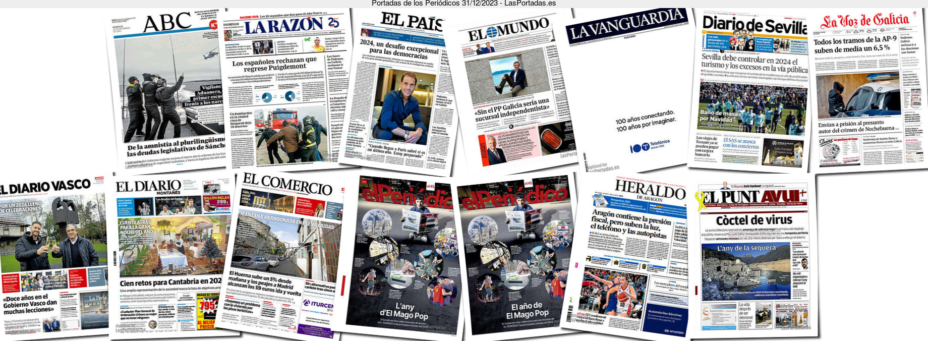 Portadas de los Periódicos - 31/12/2023 - periódicos de España