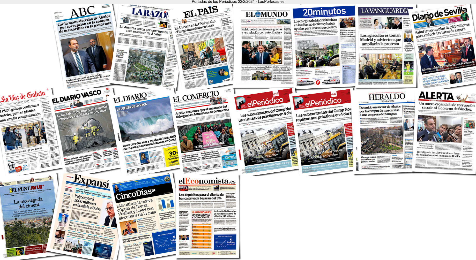 Portadas de los Periódicos - 22/2/2024 - periódicos de España