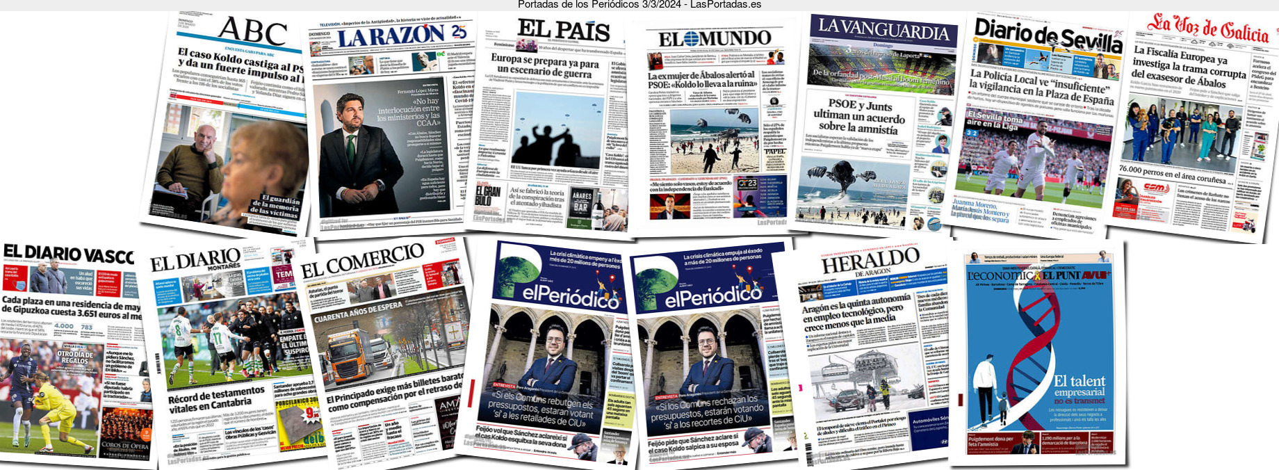 Portadas de los Periódicos - 3/3/2024 - periódicos de España