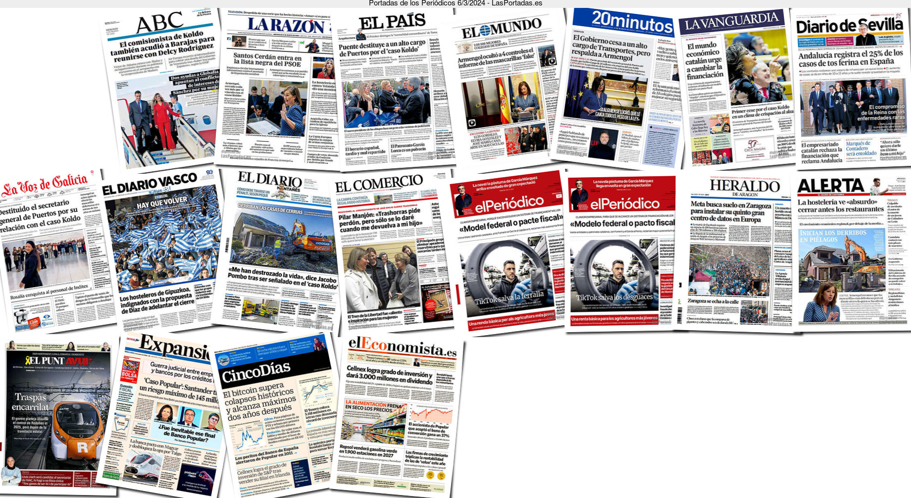 Portadas de los Periódicos - 6/3/2024 - periódicos de España