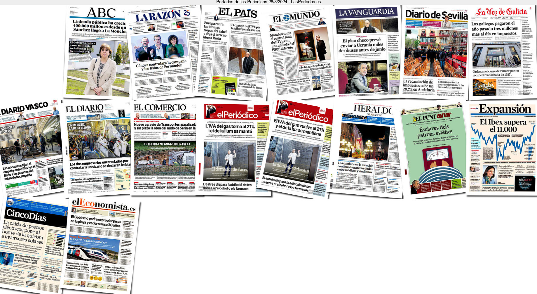 Portadas de los Periódicos - 28/3/2024 - periódicos de España