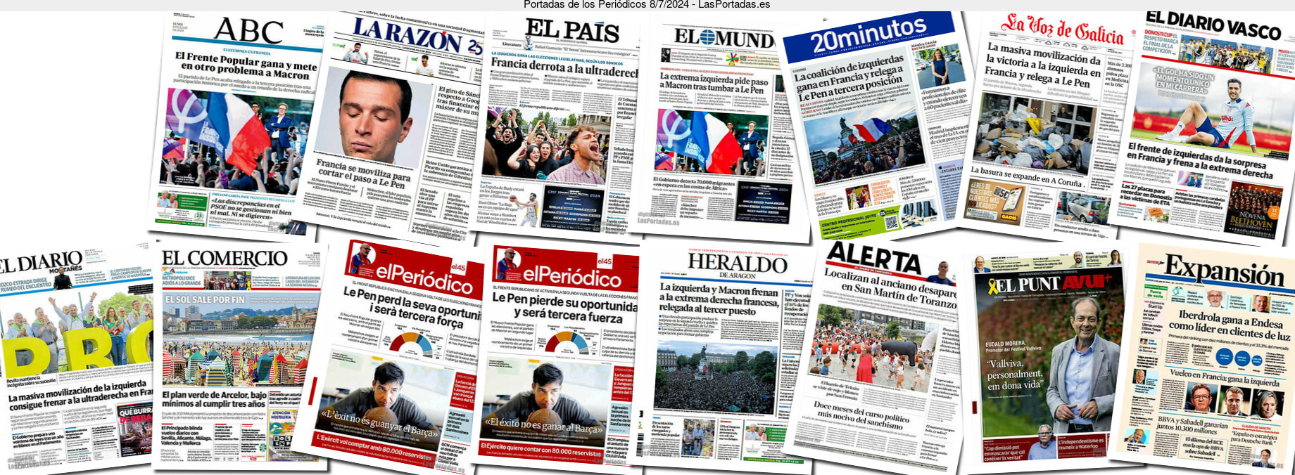 Portadas de los Periódicos - 8/7/2024 - periódicos de España