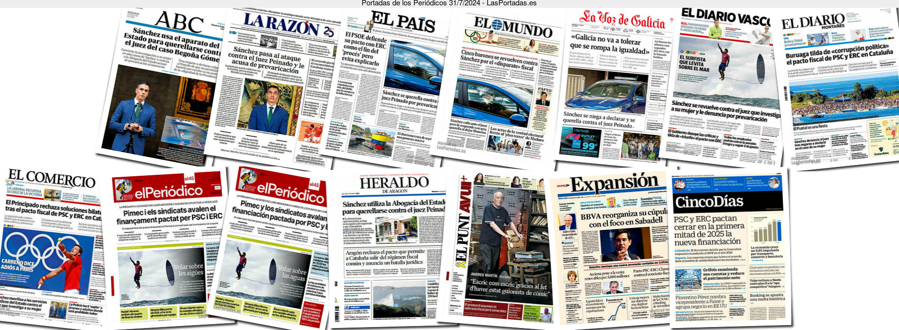Portadas de los Periódicos - 31/7/2024 - periódicos de España