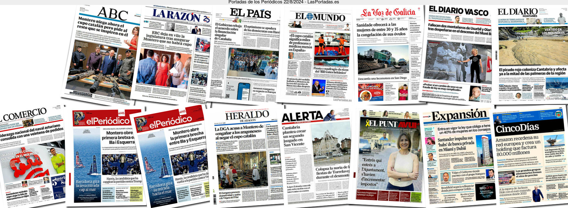 Portadas de los Periódicos - 22/8/2024 - periódicos de España