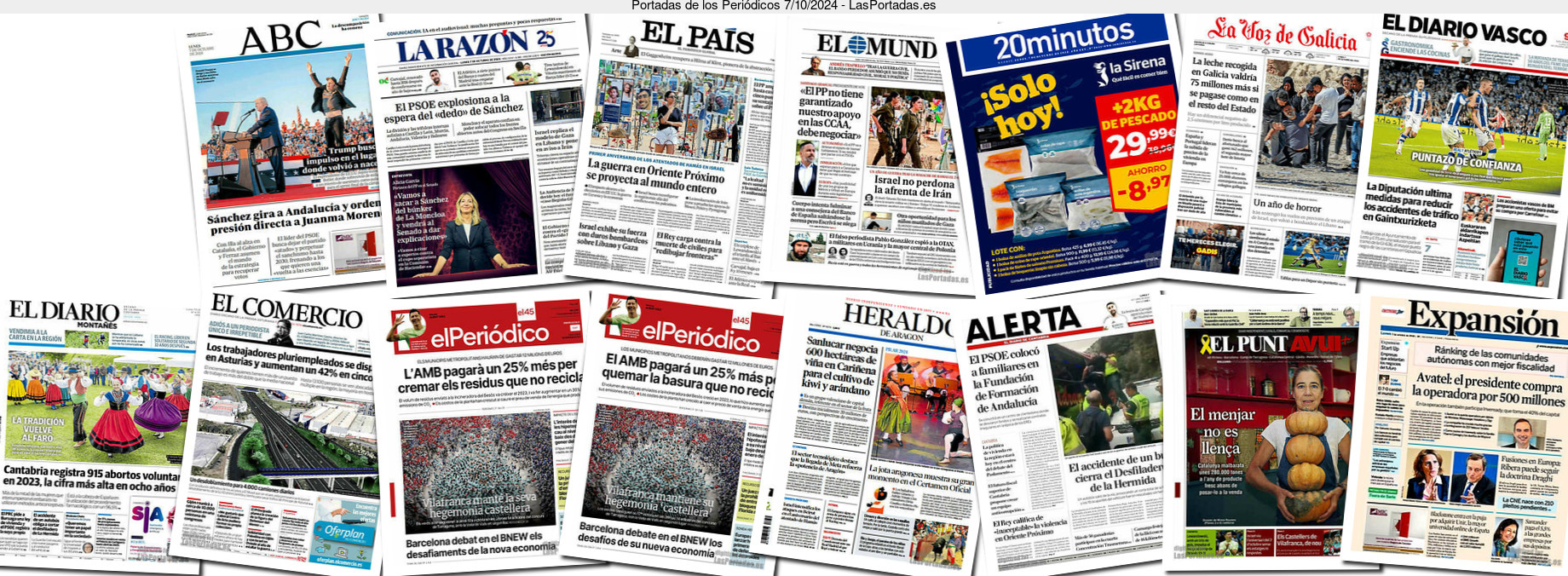 Portadas de los Periódicos - 7/10/2024 - periódicos de España