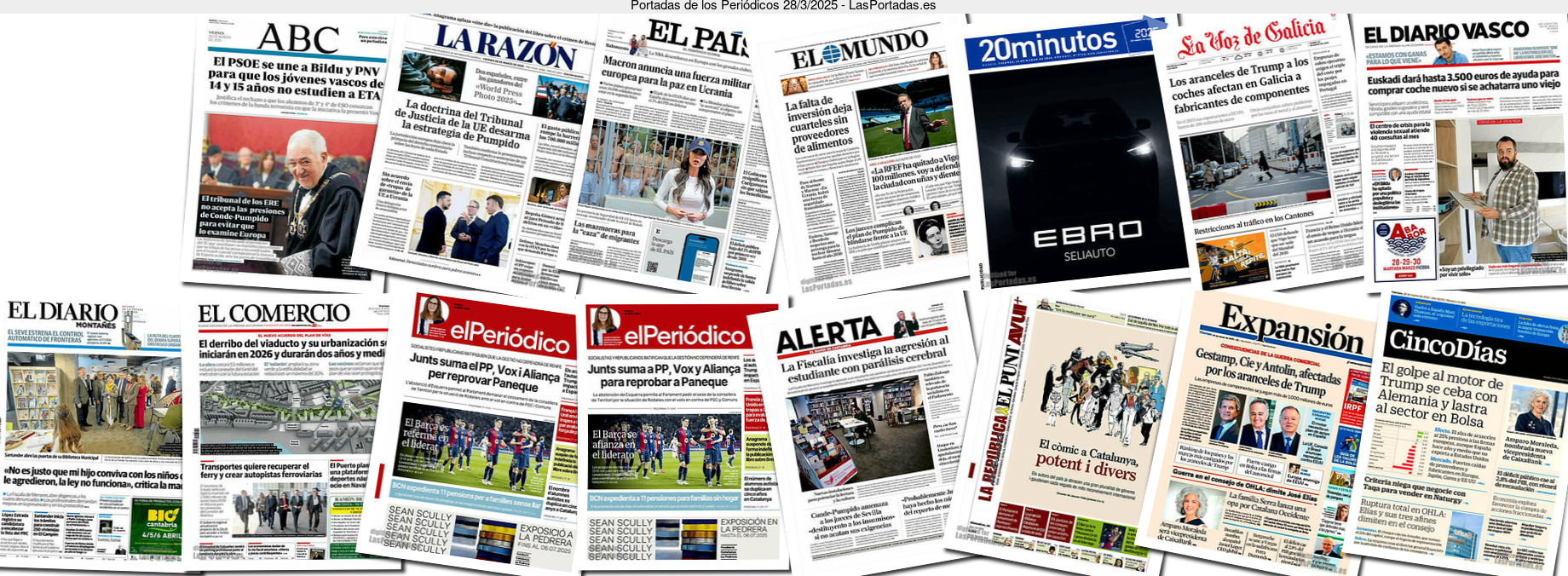 Portadas de los Periódicos - 28/3/2025 - periódicos de España