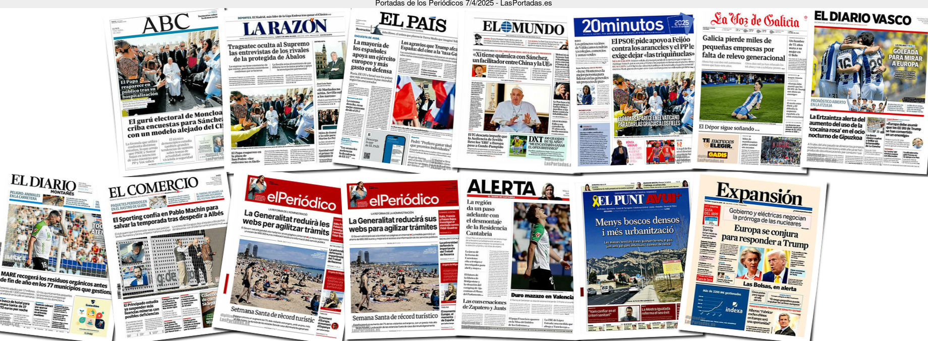 Portadas de los Periódicos - 7/4/2025 - periódicos de España
