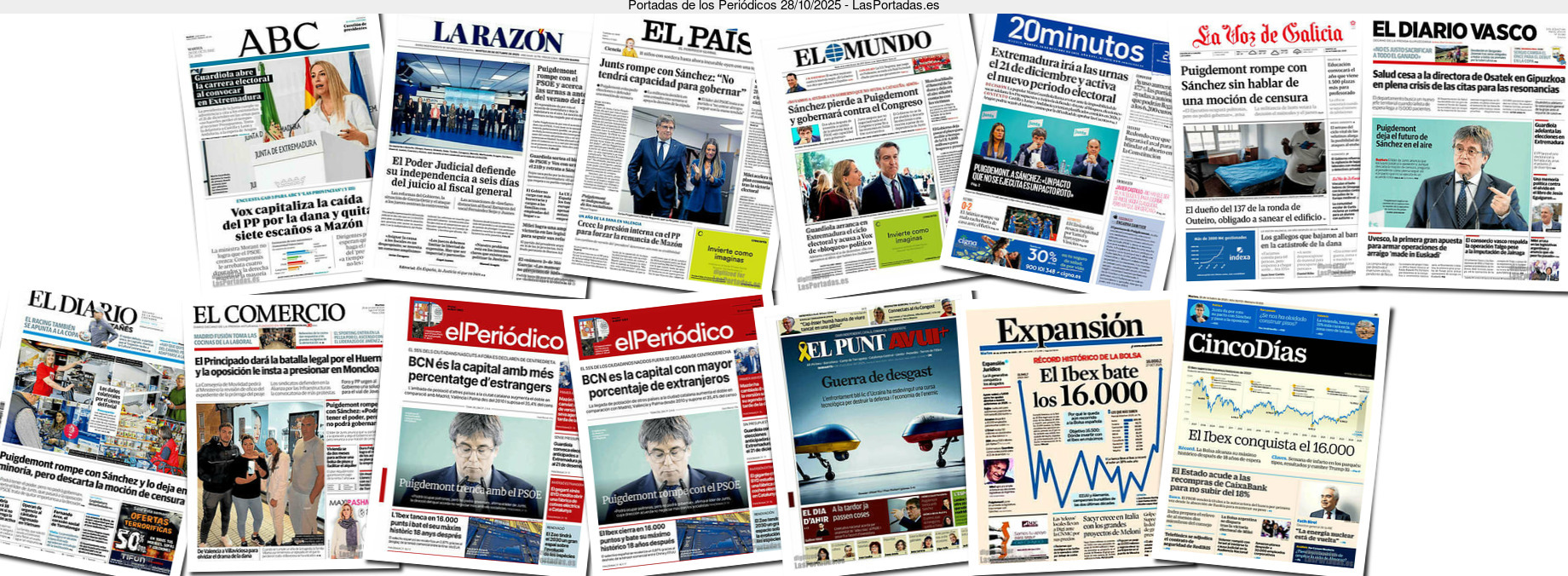 Portadas de los Periódicos - 28/10/2025 - periódicos de España